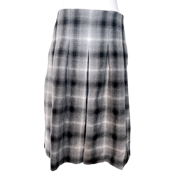 robin howe | Skirts | Robin Howe Wool Blend Grey Black White Plaid ...